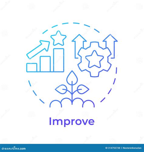 Dmaic Improve Phase Soft Blue Concept Icon Vector Illustration 314350354