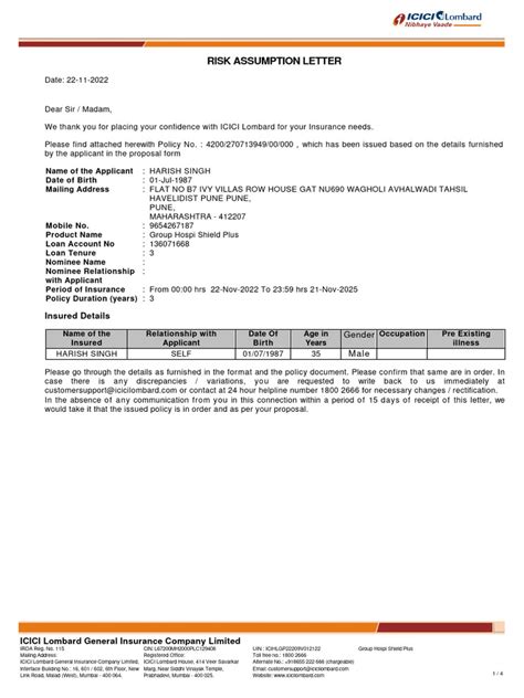 Policy Certificate Icici Pdf Insurance Business