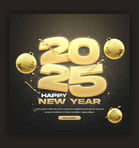 신년 축하 2025 소셜 미디어 배너 또는 인스타그램 포스트 템플릿 무료 Psd 파일