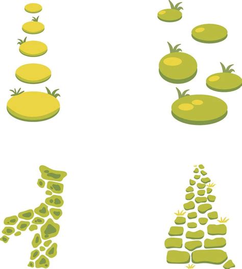 Nature Path Way With Simple Design Vector Illustration Set 32203517