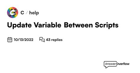 Update Variable Between Scripts C