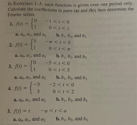Solved In Exercises 1 5 Each Function Is Given Over One