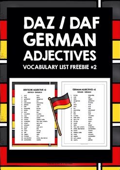 German Adjectives List