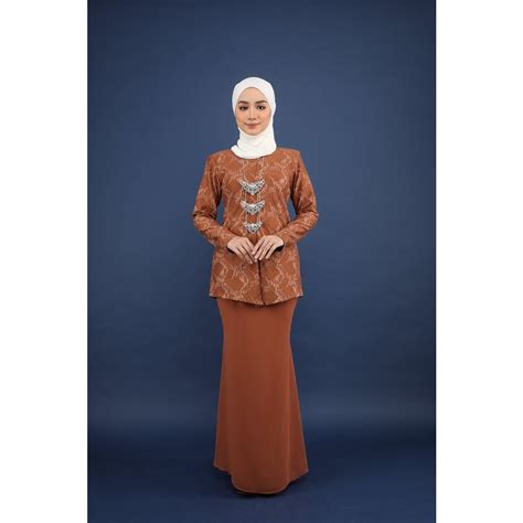 Kebaya Rokiah Rk03 Caramel Shopee Malaysia