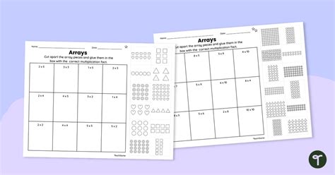 Cut And Paste Array Worksheets Teach Starter
