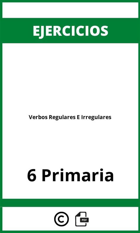 Ejercicios Verbos Regulares E Irregulares 6 Primaria Pdf