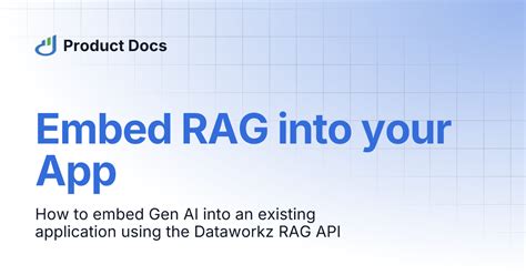 Embed Rag Into Your App Product Docs