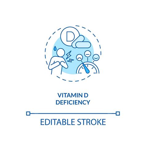 Vitamin D Deficiency Concept Icon Isolated Idea Contour Vector