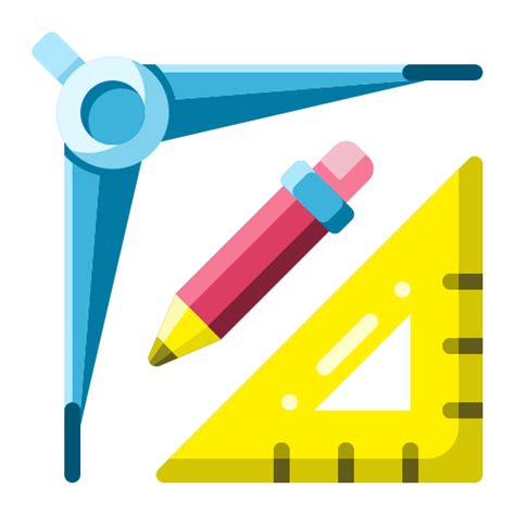 Draft Tool Pencil Ruler Measure Compass Geometry Icon Download