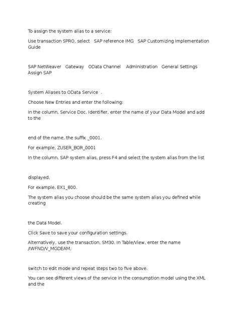 Sap System Alias Assignment Pdf Computers Technology And Engineering