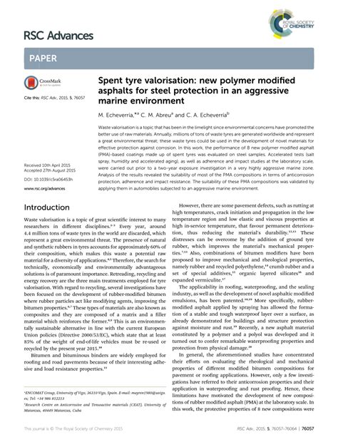 Pdf Spent Tyres Valorisation New Polymer Modified Asphalts For Steel