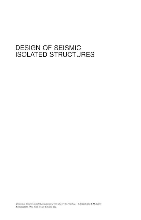 Pdf Design Of Seismic Isolated Structures From Theory To Practice
