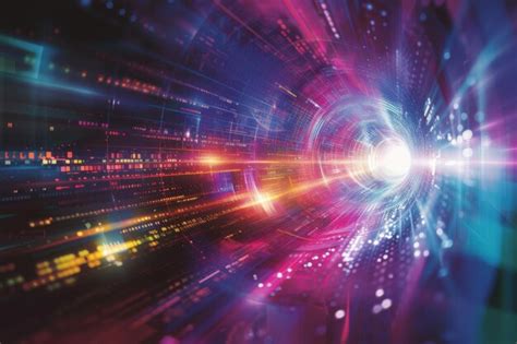Quantum Computing Technology Integrated With Vibrant Colors Premium Ai Generated Image