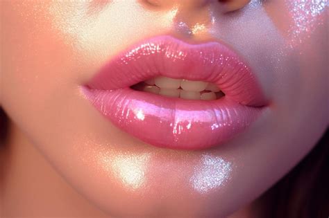 Premium Photo Close Up Of A Girls Lips Wearing