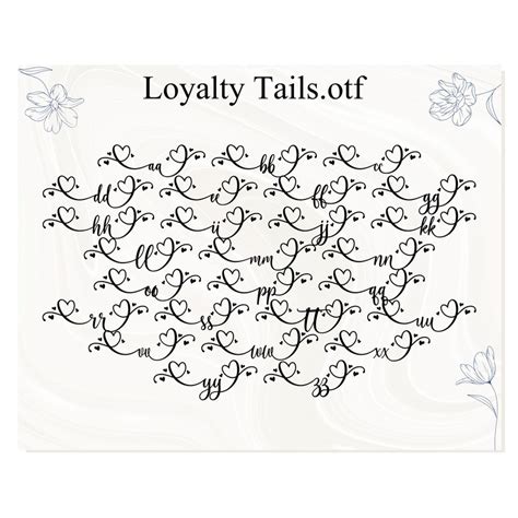 Loyalty Font With Hearts Font With Tails Cursive Font Va Inspire