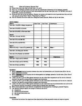 Chemistry Kinetics Lab By Ernesto Leon TPT