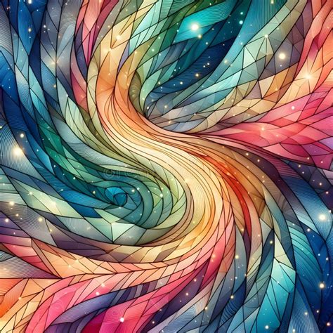 Image Of Colorful Kaleidoscopic Geometric Swirling Pattern Stock Illustration Illustration Of