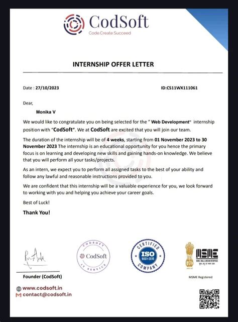 Monika V On Linkedin Internship Webdevelopment Codsoft