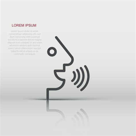 Voice Command With Sound Waves Icon In Flat Style Speak Control Vector