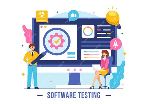 Premium Vector Software Testing Vector Illustration Featuring Application Engineering