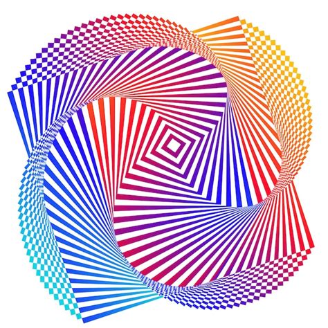 Premium Vector Striped Rainbow Gradient Opt Art Geometric Optical Illusion With Stripes