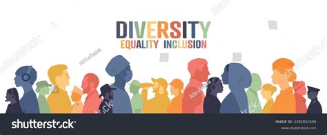 Diversity Equality Inclusion Banner Different People Stock Vector