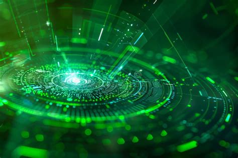 Futuristic Green Technology Abstract Background With Connected Lines And Dots High Tech Digital
