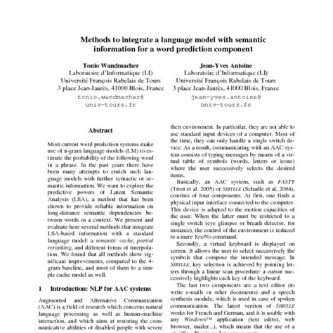 Methods To Integrate A Language Model With Semantic Information For A