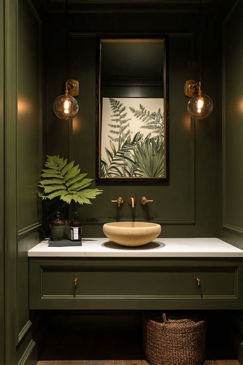21 Olive Green Bathrooms