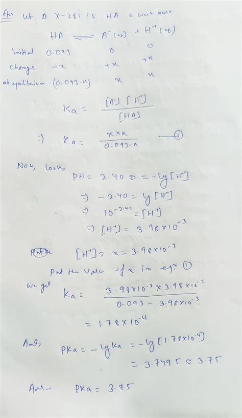 Solved Please Help Answer Part A Pka Pkb And Acid And Base