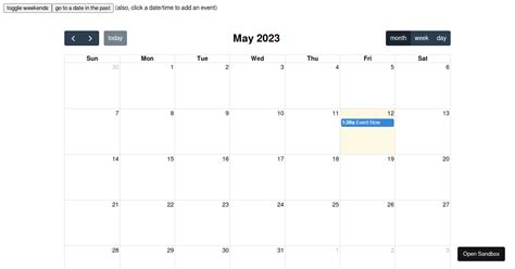 FullCalendar Vue Codesandbox