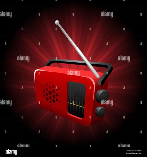Iconic Illustration Of A Red Shiny Transistor Radio Set Stock Vector Image And Art Alamy