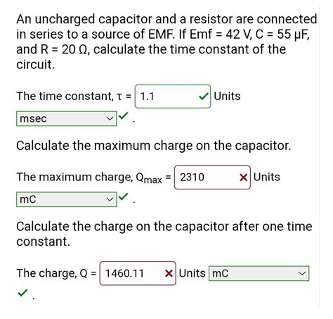 Solved An Uncharged Capacitor And A Resistor Are Connecte In Chegg
