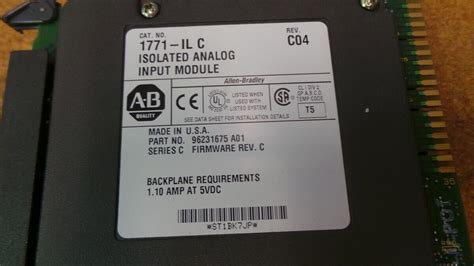 Allen Bradley 1771 1l C C04 Isolated Analog Input Module Equipment Recycle
