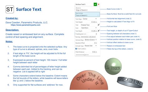 Surface Text Onshape