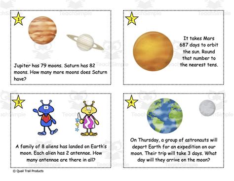 Grade 3 Solar System Math Task Cards By Teach Simple