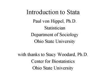 Introduction To Stata Presentation Free To View