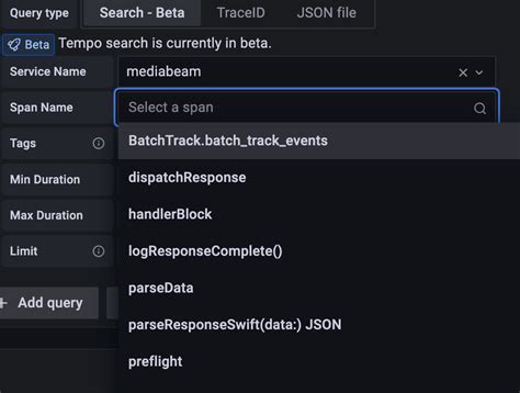 list all operations for a given service · issue 1977 · grafana tempo