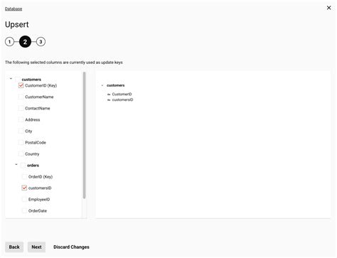 Database Upsert Activity