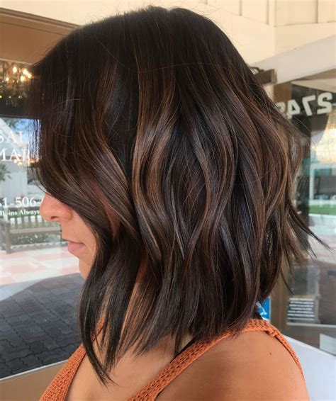 Medium Length Dark Hair With Highlights