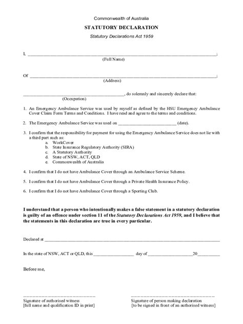 Fillable Online Statutory Declaration Fax Email Print PdfFiller
