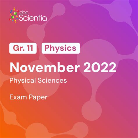Grade 11 Physical Sciences Physics November Exam 2022 Doc Scientia