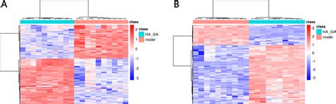 heatmap plots of the differential serum metabolites between model and