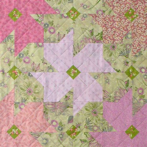 Tessellating Blossoms Patchwork Quilt Block Pattern Etsy Uk Quilt