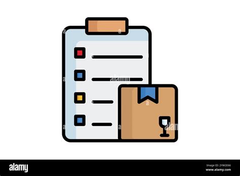 Procurement Icon Colored Outline Icon Style Checklist With Product