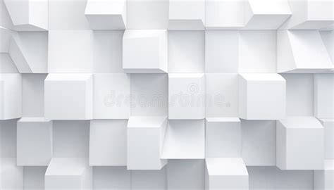 Visually Striking Composition With Three Dimensional White Geometric Shapes Creating A