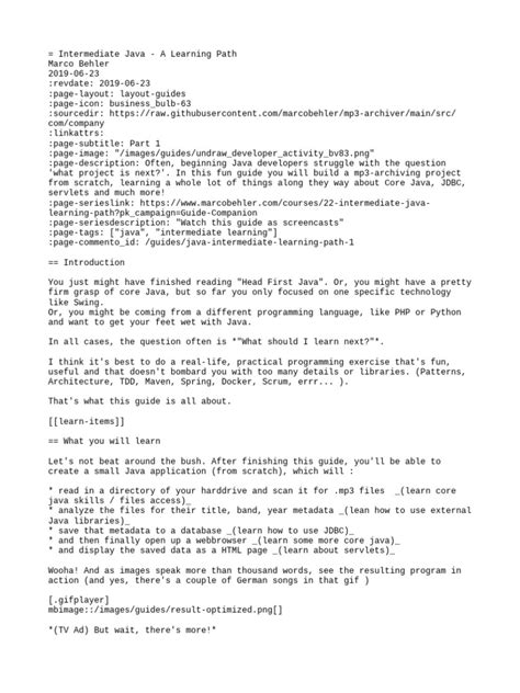 java intermediate learning path 1 adoc pdf databases java programming language
