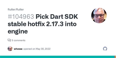 Pick Dart Sdk Stable Hotfix Into Engine Issue Flutter Flutter Github