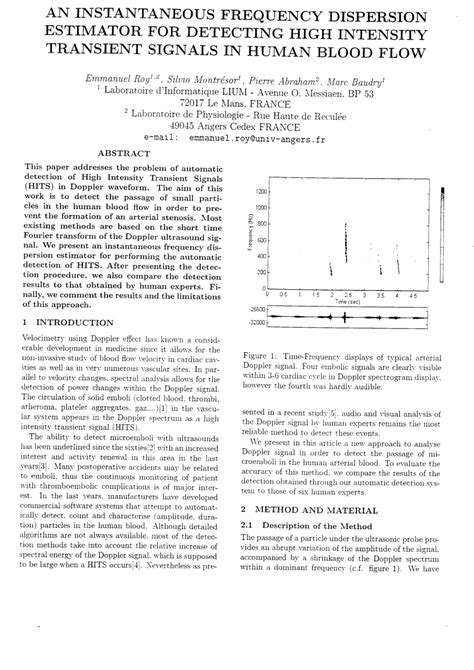 Pdf An Instantaneous Frequency Dispersion Estimator For Detecting High Intensity Transient