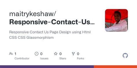 Github Maitrykeshawresponsive Contact Us Page Design Using Html Css
